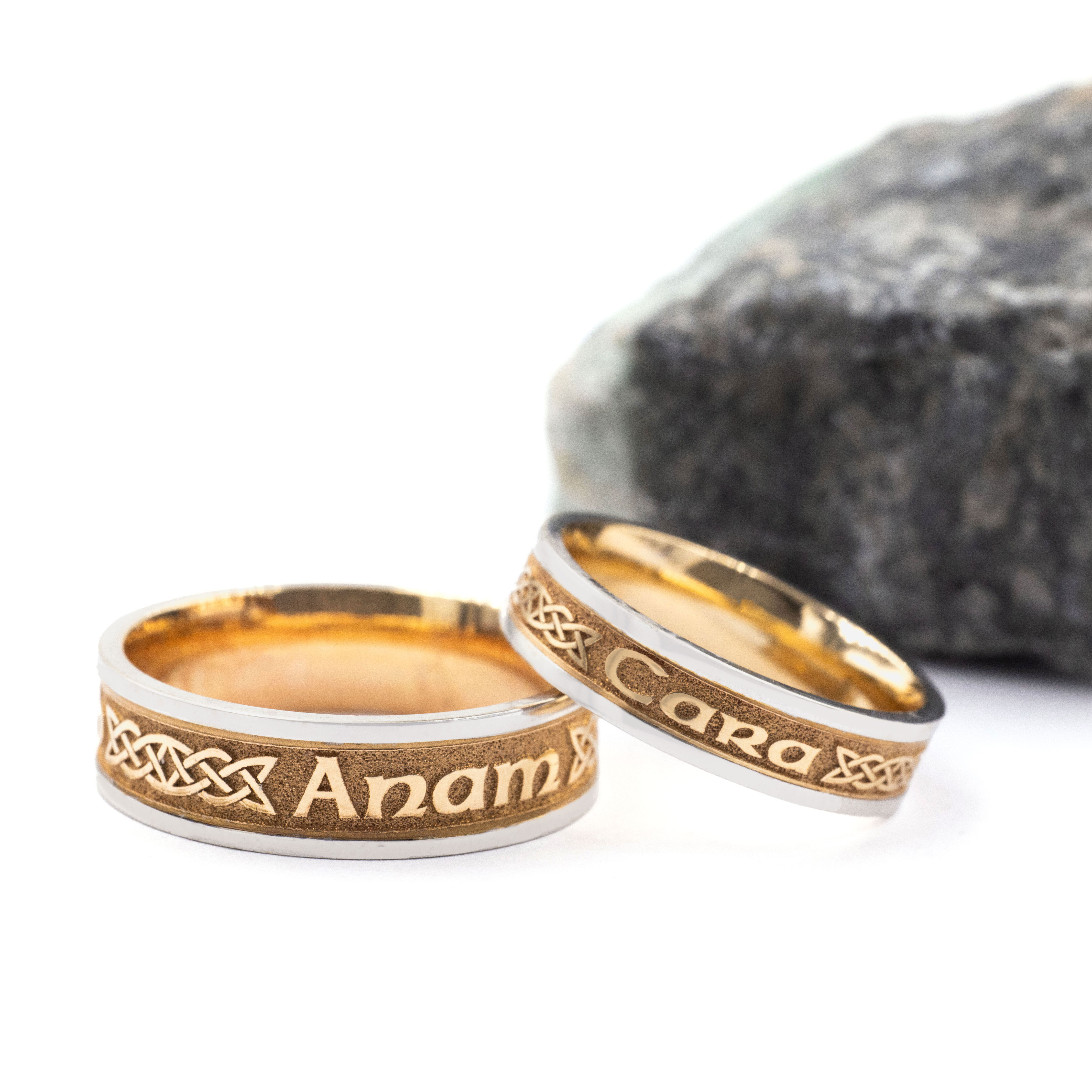 Two Tone Mo Anam Cara Couples Ring Set, From… | My Irish Jeweler