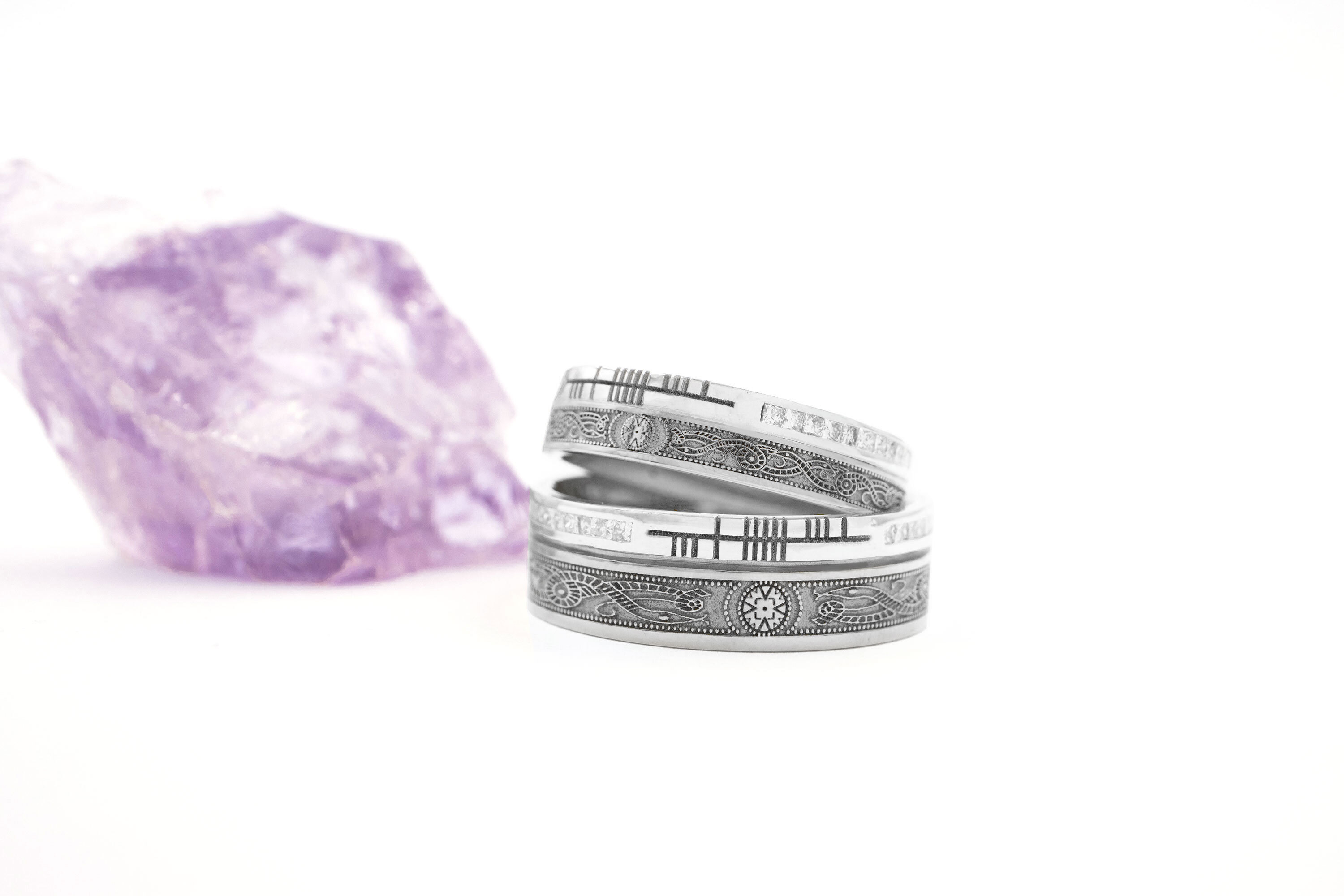 Personalized Diamond Celtic Warrior Ogham Ring,… | My Irish Jeweler