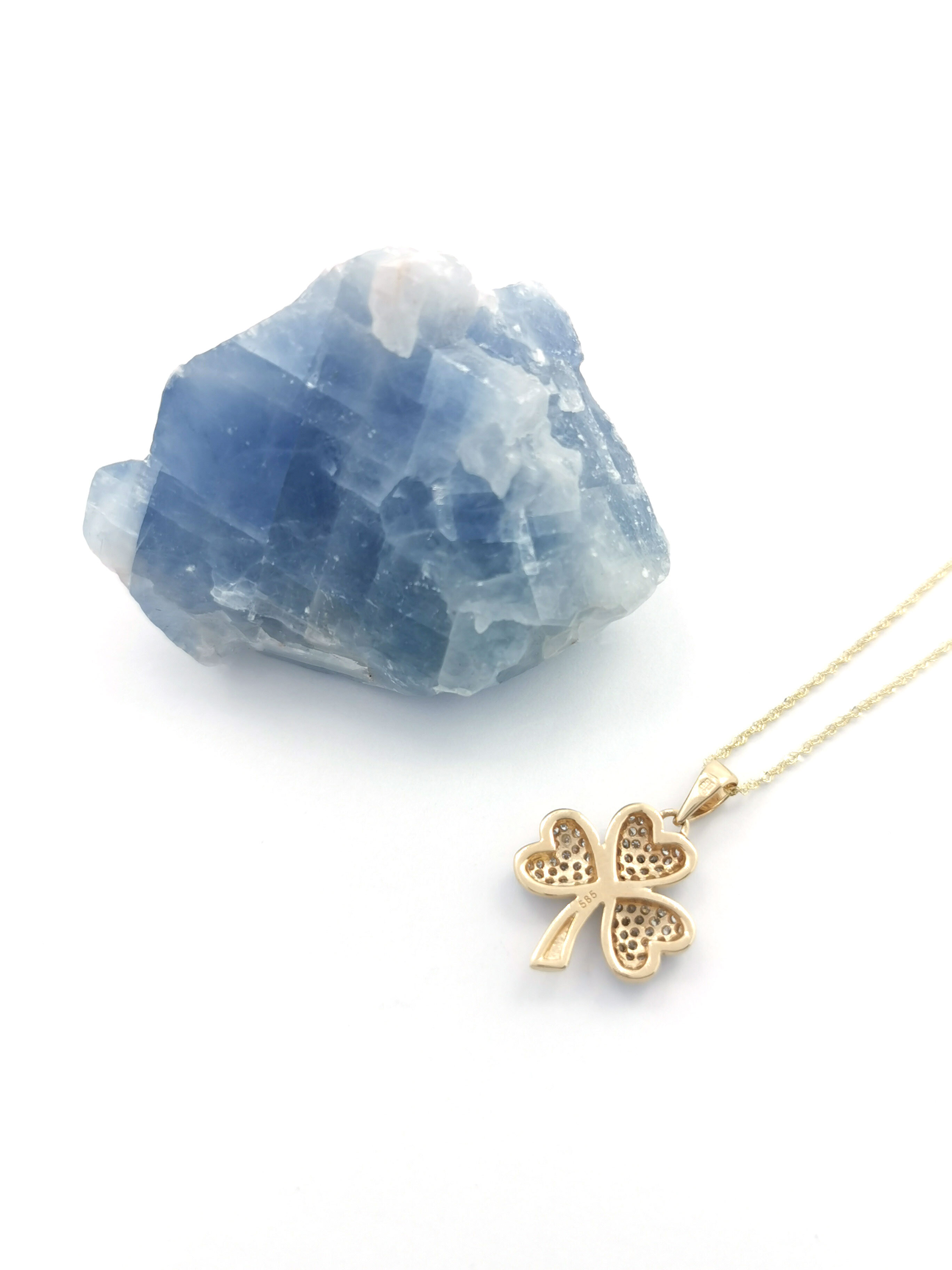 14k Gold Micro Diamond Shamrock Pendant, From… | My Irish Jeweler