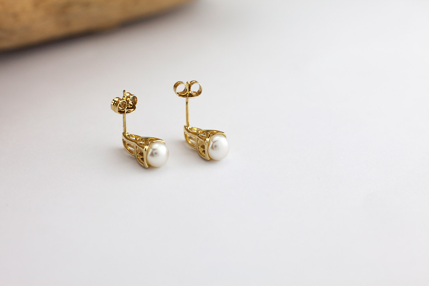 10K Trinity Knot Pearl Stud Earring, Made in… | My Irish Jeweler