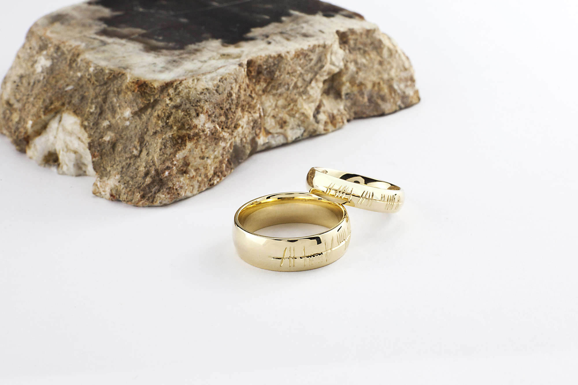 18K Rose Gold Personalized Ogham Wedding Band,… | My Irish Jeweler