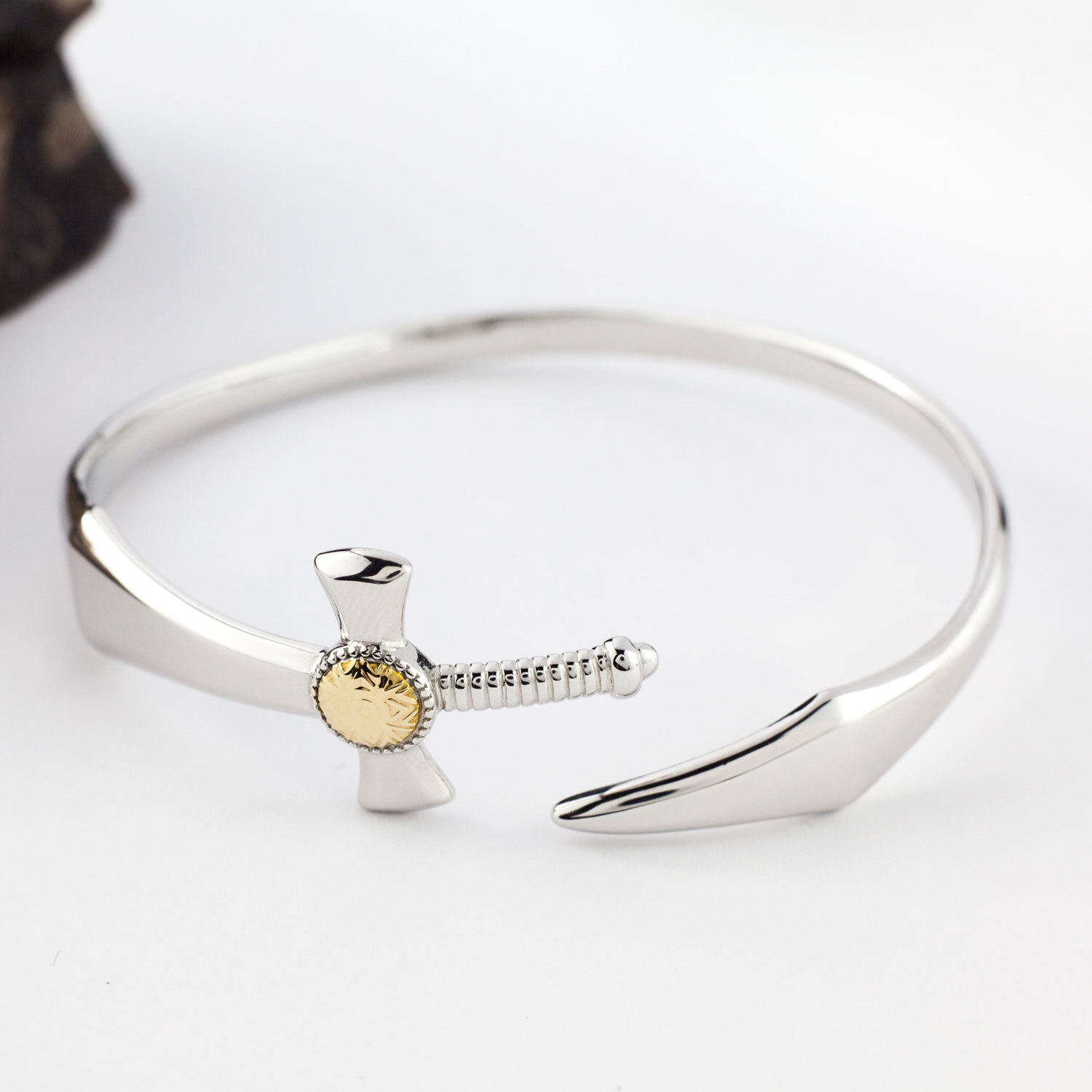 Sterling Silver & 18K Plated Celtic Sword Bangle,… | My Irish Jeweler