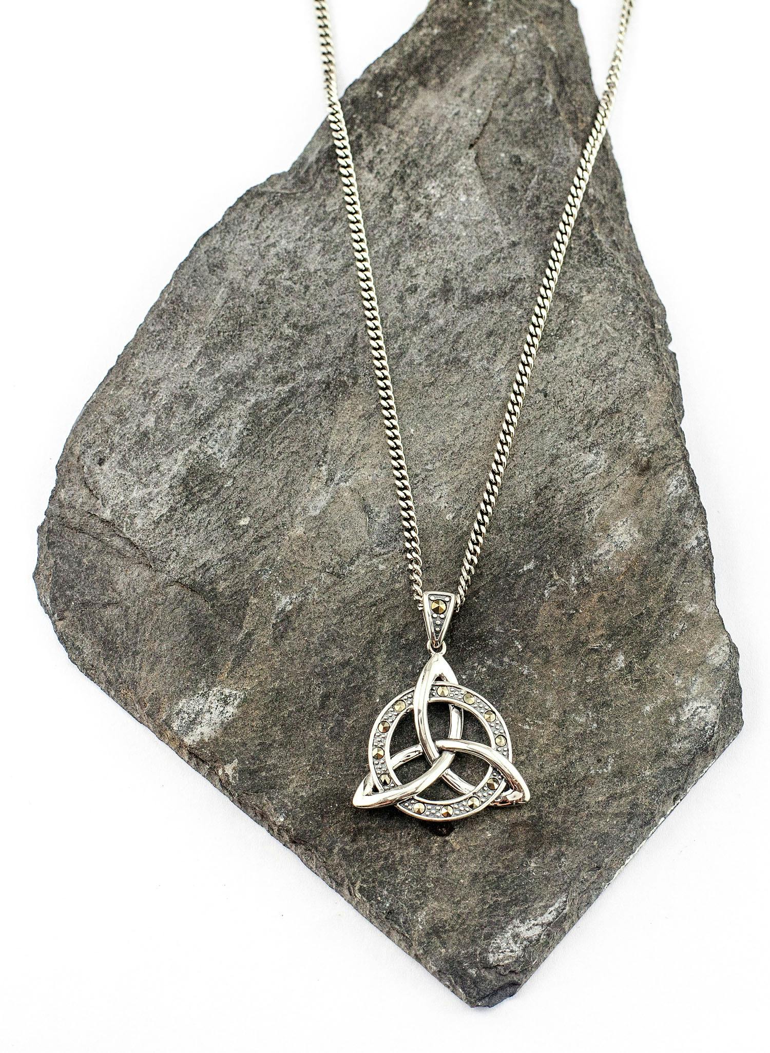 Sterling Silver Anu Large Entwined Marcasite… | My Irish Jeweler