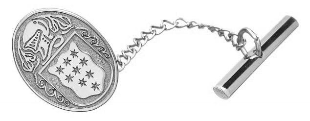 Silver Oval Family Crest Tie Tack, Made in Ireland | My Irish Jeweler