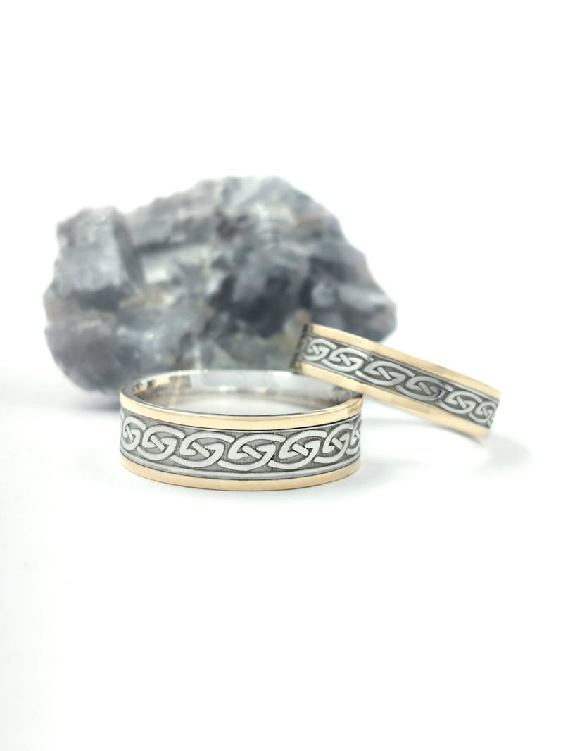 Two-Tone Celtic Wave Ring, Made in Ireland
