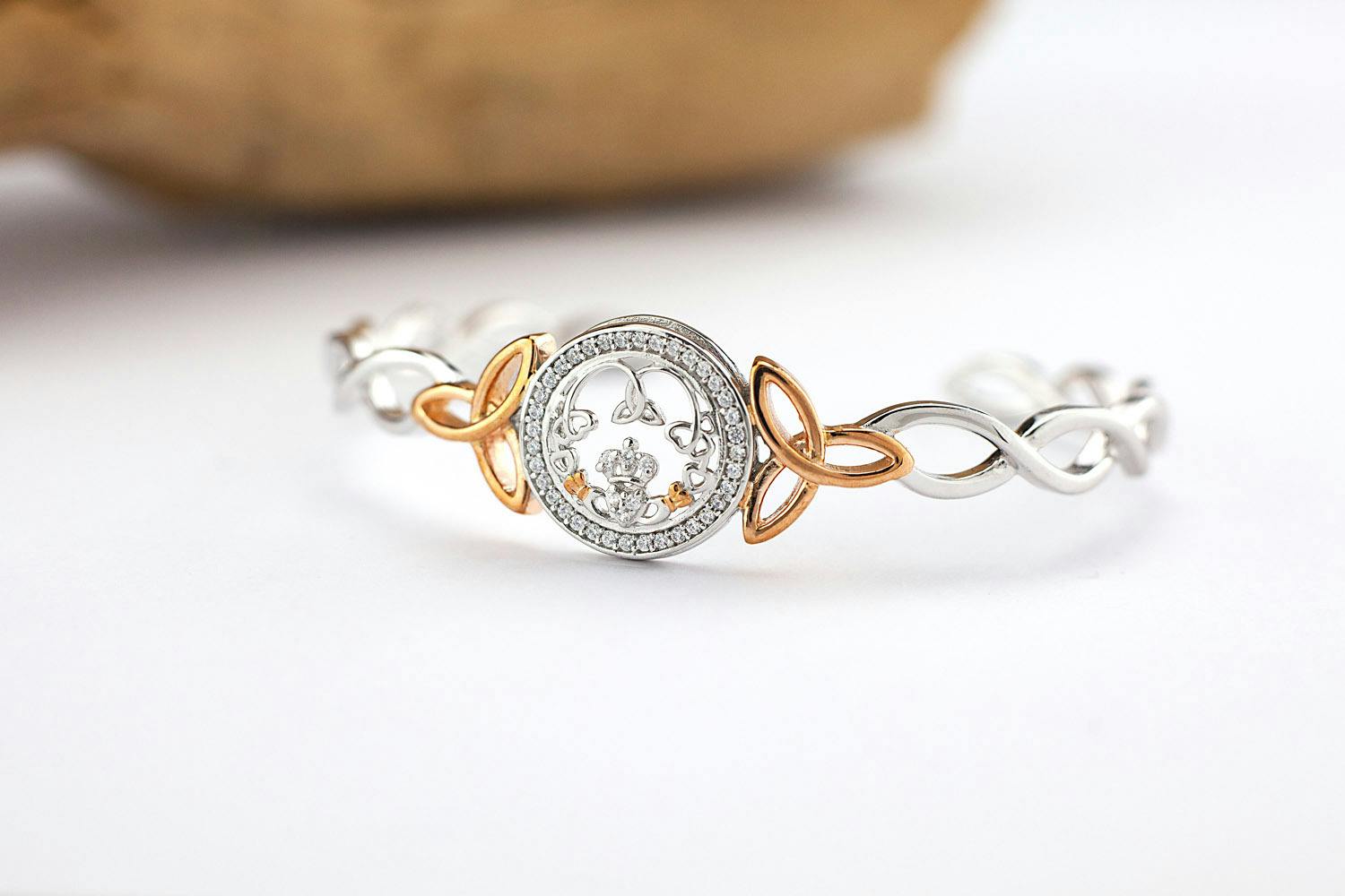 Sterling Silver Claddagh Cuff Bangle, From Ireland | My Irish Jeweler