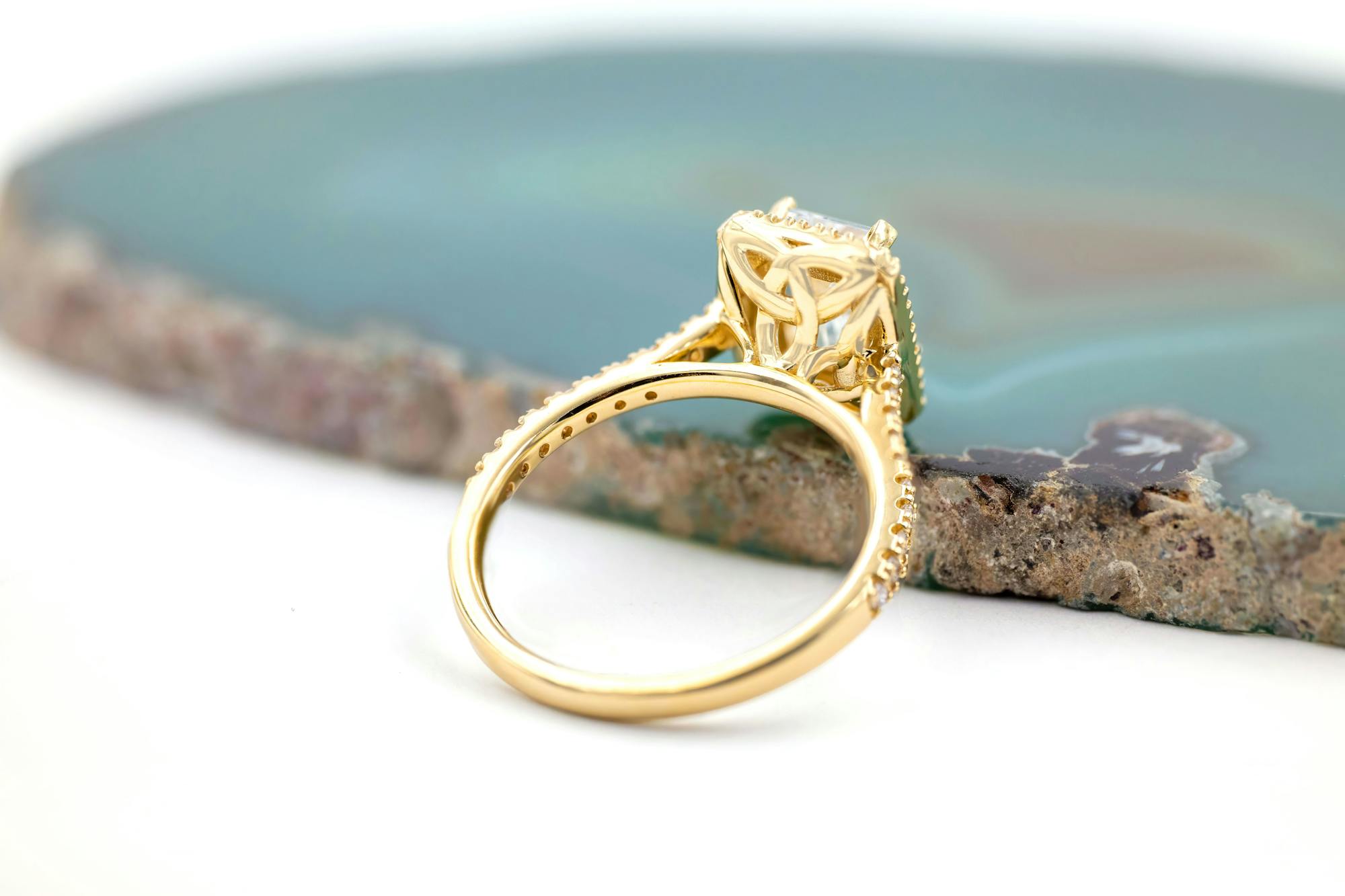 2ct Emerald Cut Diamond Trinity Knot Ring, From… | My Irish Jeweler