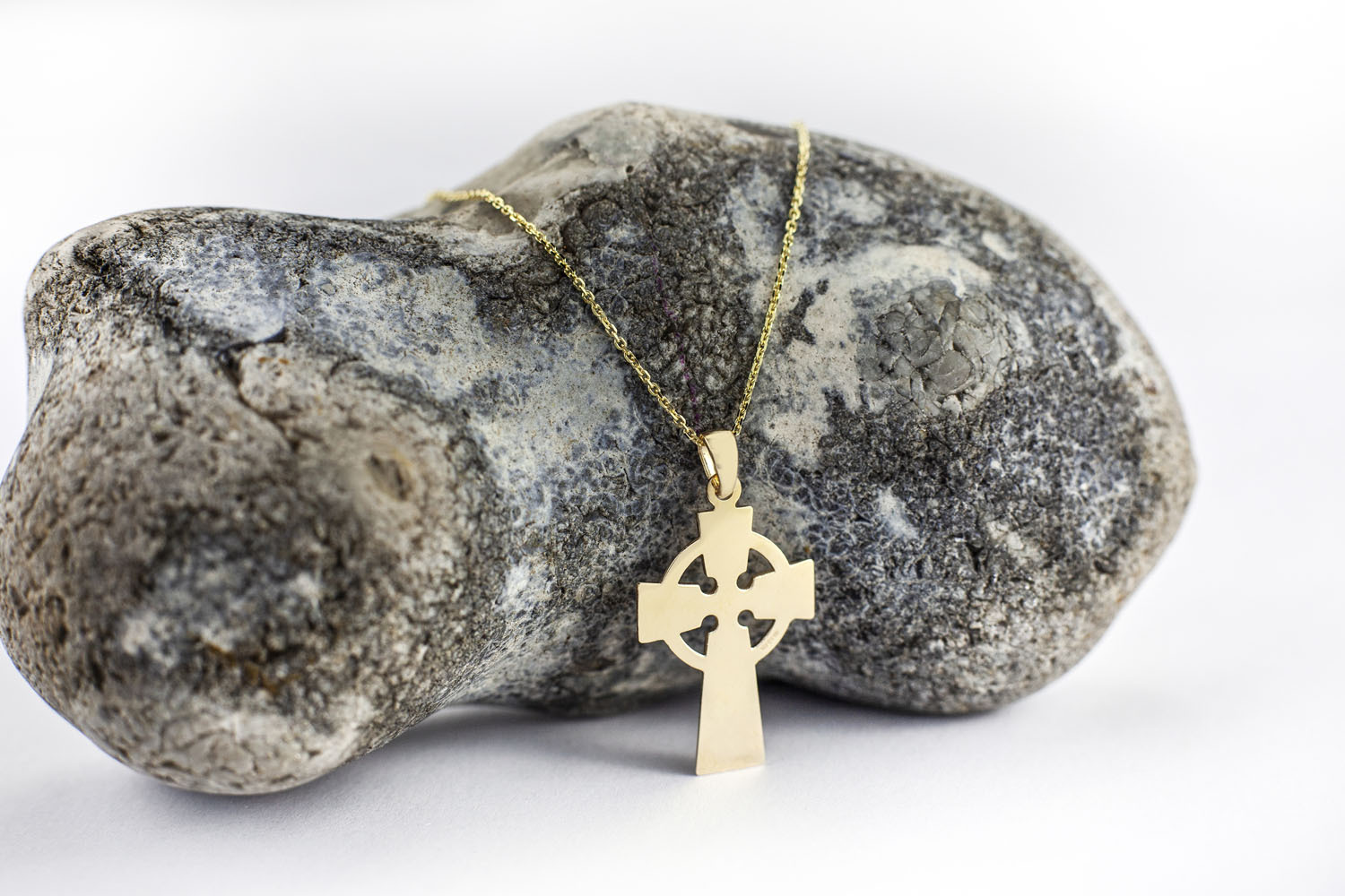 14K Gold Embossed Celtic Cross Necklace, From… | My Irish Jeweler