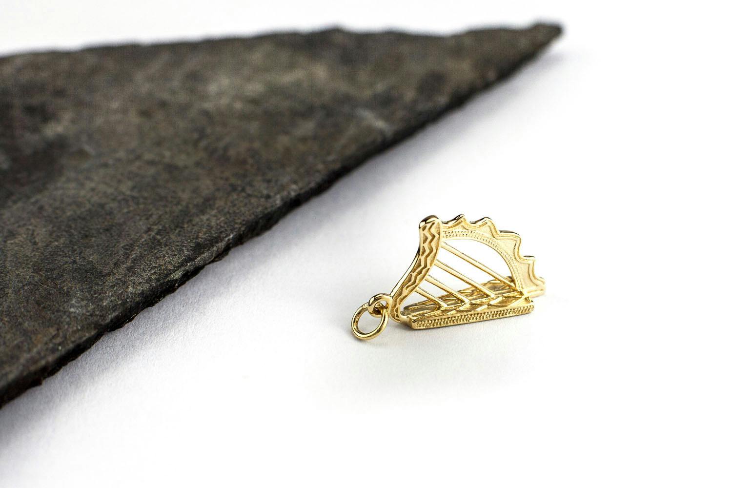 Gold Celtic Harp Necklace, From Ireland | My Irish Jeweler