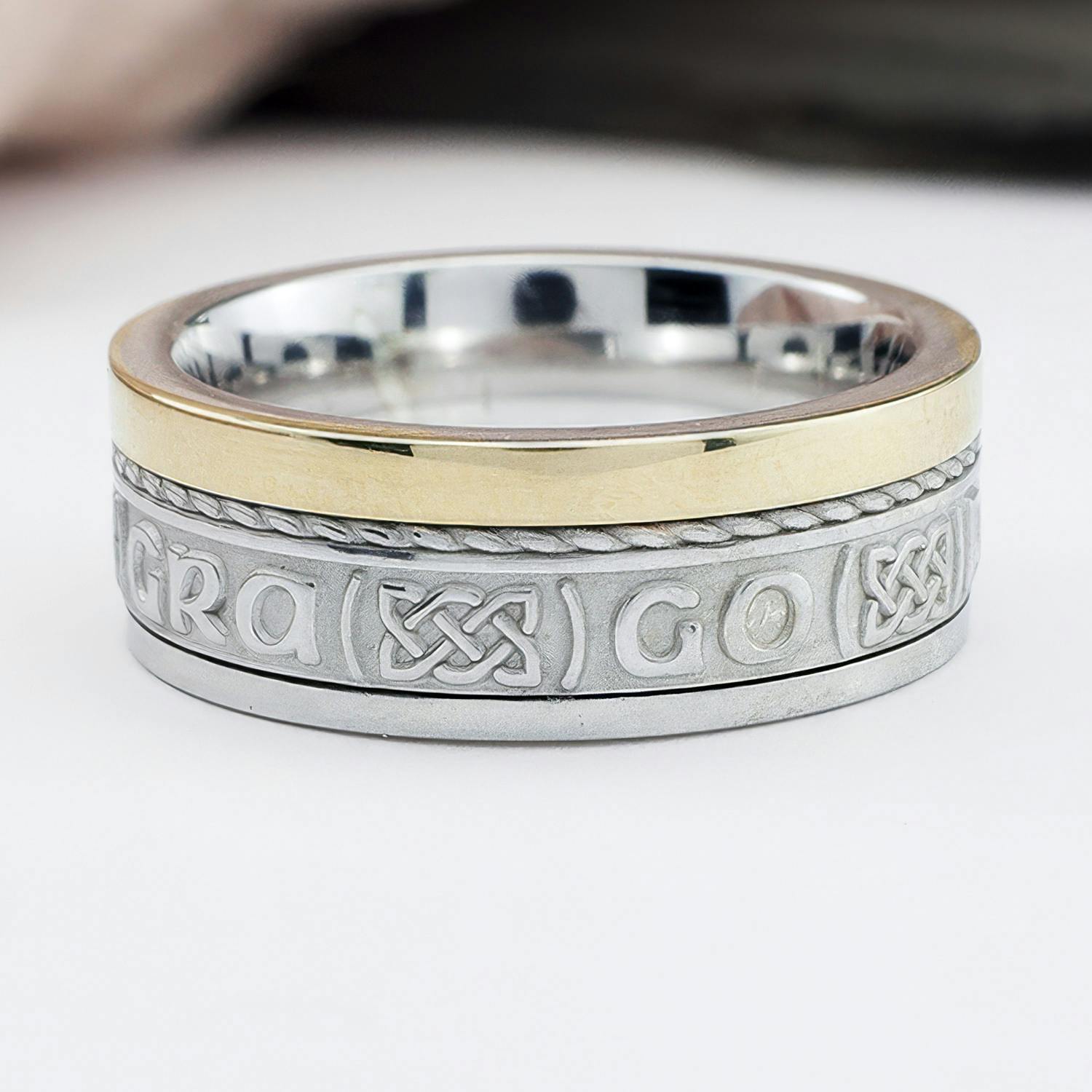 Grá Go Deo Ring with Celtic Knot, From Ireland | My Irish Jeweler