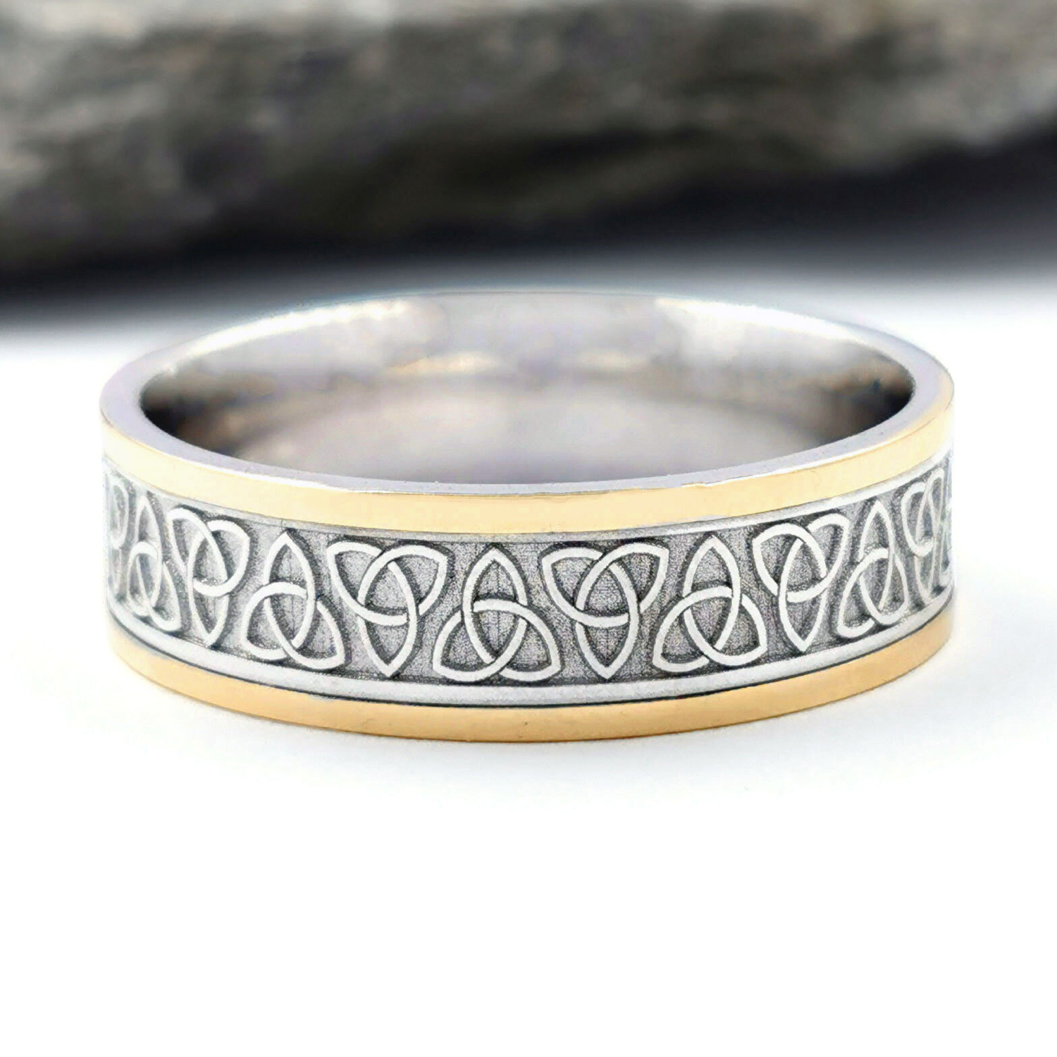 Two Tone Trinity Knot Couples Ring Set, From… | My Irish Jeweler