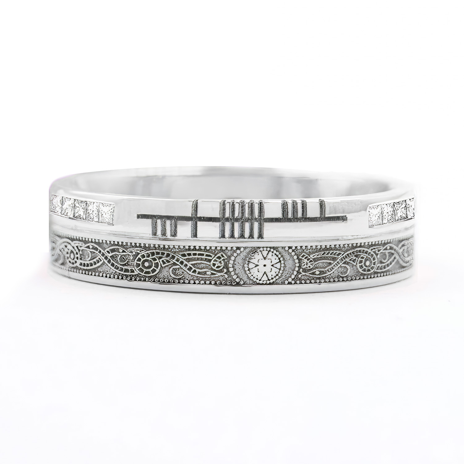 Personalized Diamond Celtic Warrior Ogham Ring,… | My Irish Jeweler