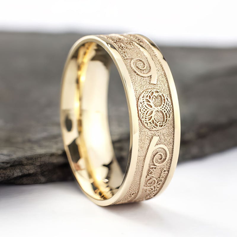 Gold Tree Of Life Ring - 5mm Wide and 7mm Wide,… | My Irish Jeweler